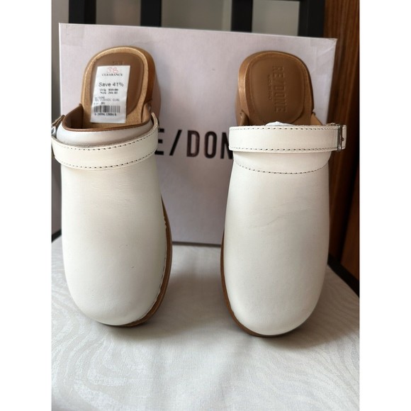 Re/Done | Shoes | Nwb Redone 7s Classic Clogs Off White Msrp 45 Leather ...
